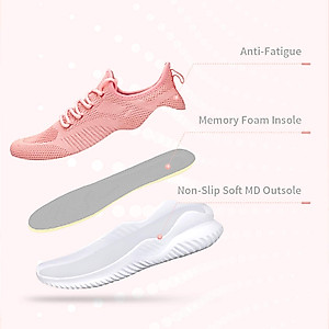 Flysocks Slip On Sneakers for Women-Fashion Sneakers Walking Shoes Non Slip Lightweight Breathable Mesh Running Shoes Comfortable Pink 9.5