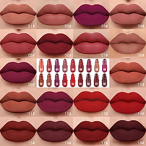 LSxia 18 Colors Capsule Pills Lipstick Mini Lip-Stick Set, Long Lasting Mini Matte Lipstick Lip Stain Lip Tint - Labiales Mate 24 Horas Originales, Cute Dark Red Matte Lipsticks Set for Women