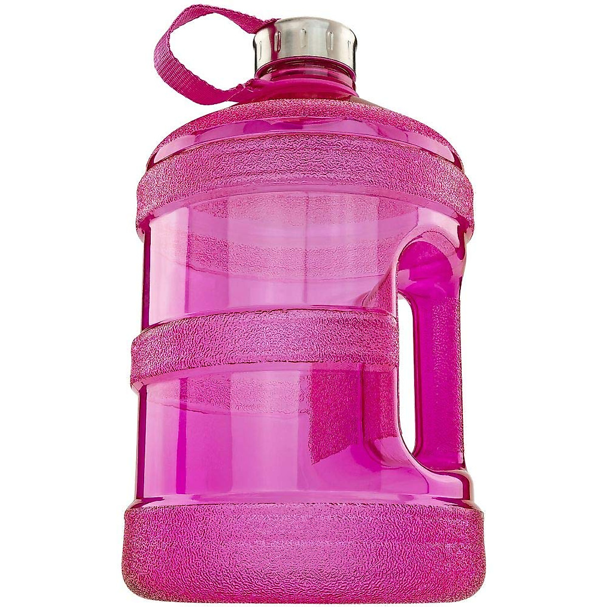 1 Gallon BPA Free Plastic Water Bottle for Cold Liquids With Attached Leak Proof Screw Lid - For Gym Office Daily Use, Pink