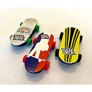 Tech Deck Bendy Boards Collectible Mini Skateboard Erasers, Rubberized Fingerboards (Set 1)