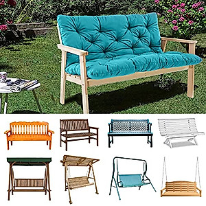 2-3 Seat Replacement Swing Seat Cushion, Outdoor Bench Cushion with Backrest and Straps , Non Slip Sun Protection Porch Bench Seat Cushion for Home Garden Patio Outdoor Indoor Swing,Coffee-40x60in