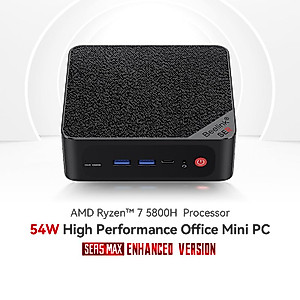 Beelink SER5 MAX Mini PC, AMD Ryzen 7 5800H(7nm, 8C/16T) up to 4.4GHz, Mini Computer 32GB DDR4 RAM 500GB NVME SSD, Micro PC 4K@60Hz Triple Display, Mini Gaming Computer WiFi6/BT5.2/54W/HTPC/W-11 Pro