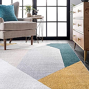 nuLOOM Prisms Modern Abstract Area Rug, 5' x 8', Light Grey
