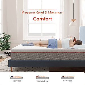 Sweetnight King Size Mattress, 14 Inch King Memory Foam Mattress in a Box, Double Sides Flippable King Bed Mattress, Gel Infused and Perforated Foam for Cool Sleep and Pressure Relief