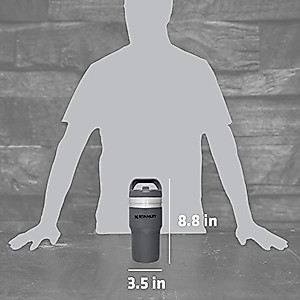 Stanley IceFlow Stainless Steel Tumbler with Straw - Vacuum Insulated Water Bottle for Home, Office or Car - Reusable Cup with Straw Leakproof Flip - Cold for 12 Hours or Iced for 2 Days (Charcoal)