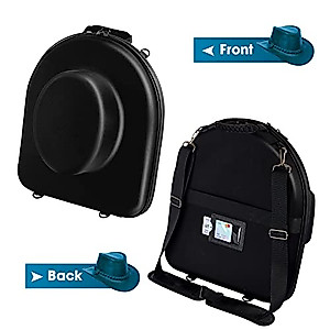 MOSLA Hat Box Travel Fedora Case Universal Size Hat Carrier,Sleek Hat Storage Case Easily Straps to Suitcase or Carried on Shoulders,Travelling Hat Boxes Gift Idea for Men Black