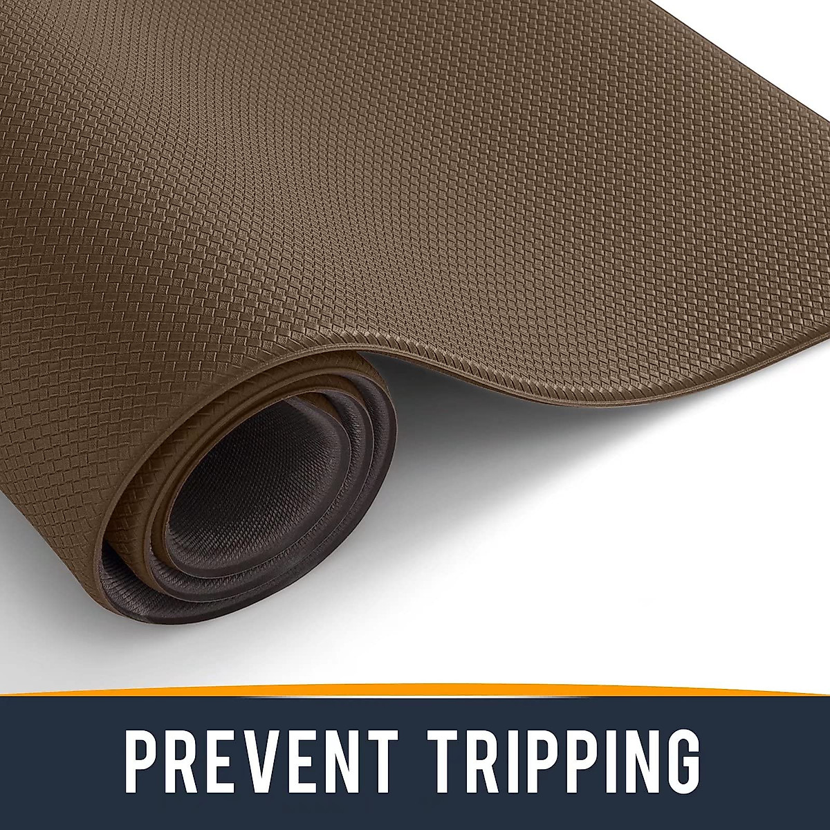 Oakeep Kitchen Mat Anti Fatigue Cushioned Mats for Floor Runner Rug Padded Kitchen Mats for Standing, 17"x59", Brown