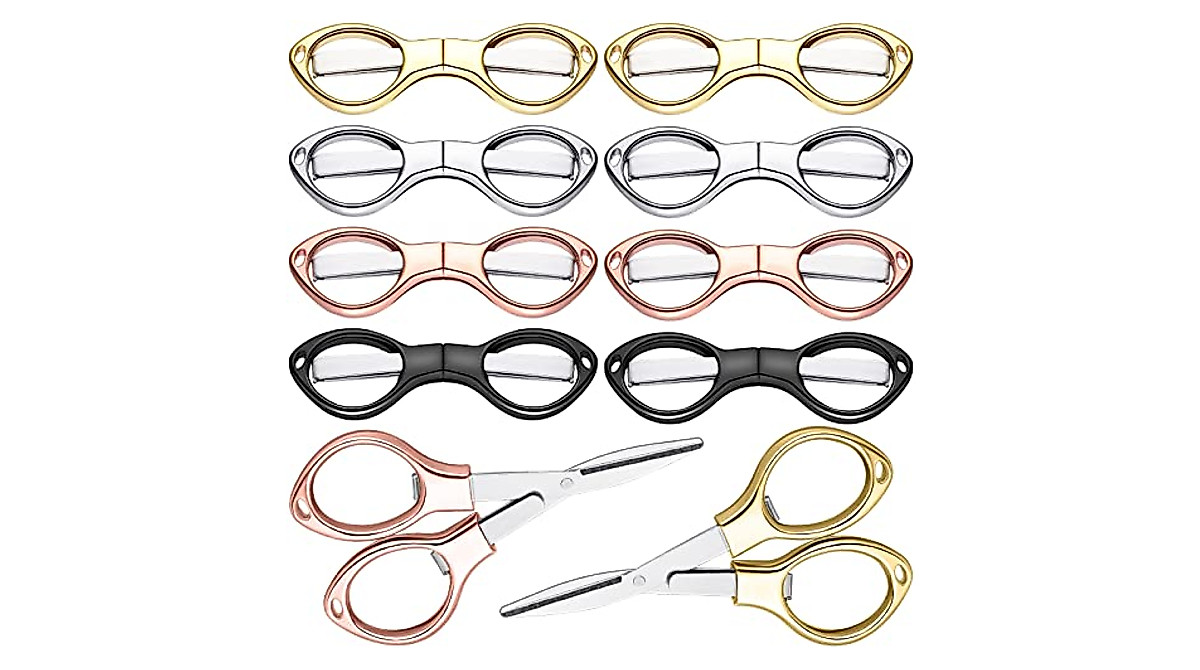 8 Pack Stainless Steel Folding Mini Scissors for Travel and Crafts