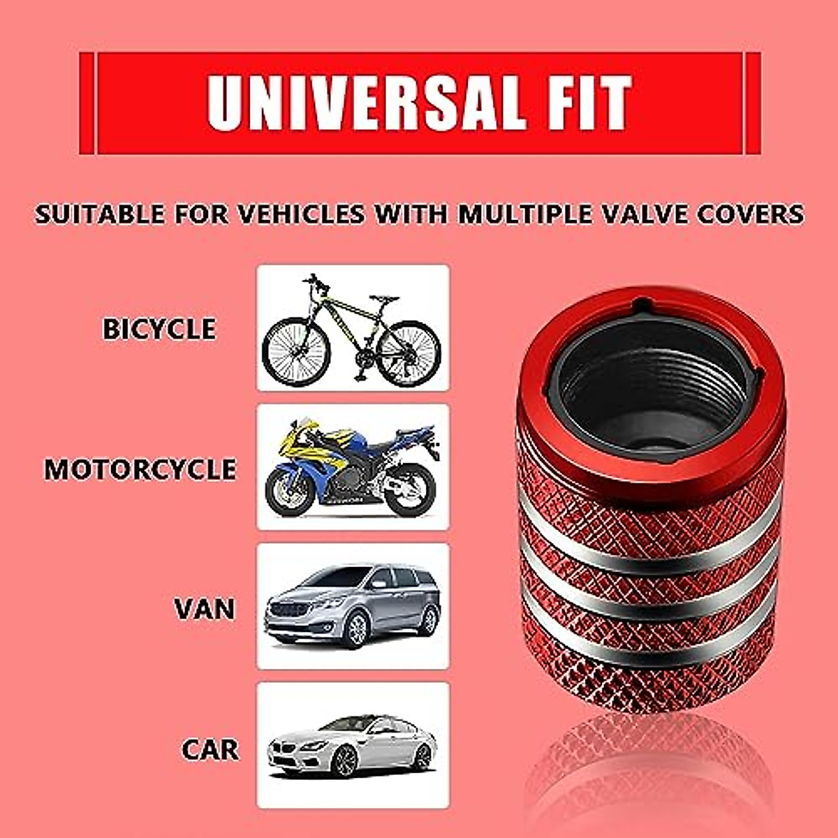 gunhunt 5 PCS Dog Paw Car Tire Caps, Tire Valve Stem Cap Cover, Aluminum Alloy Valve Cap, for Car, Truck, Motorcycle (Red)
