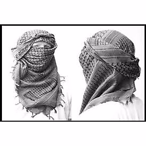 Tapp Collections Premium Shemagh Head Neck Scarf - White/Blue