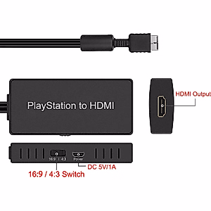 Y.D.F PS2 to HDMI Converter Adapter, PS2 HDMI Video Converter PS2 HDMI Converter with 3ft HDMI Cable for Sony PlayStation 2/ PlayStation 1/ PlayStation 3 (PS2 & PS1& PS3)