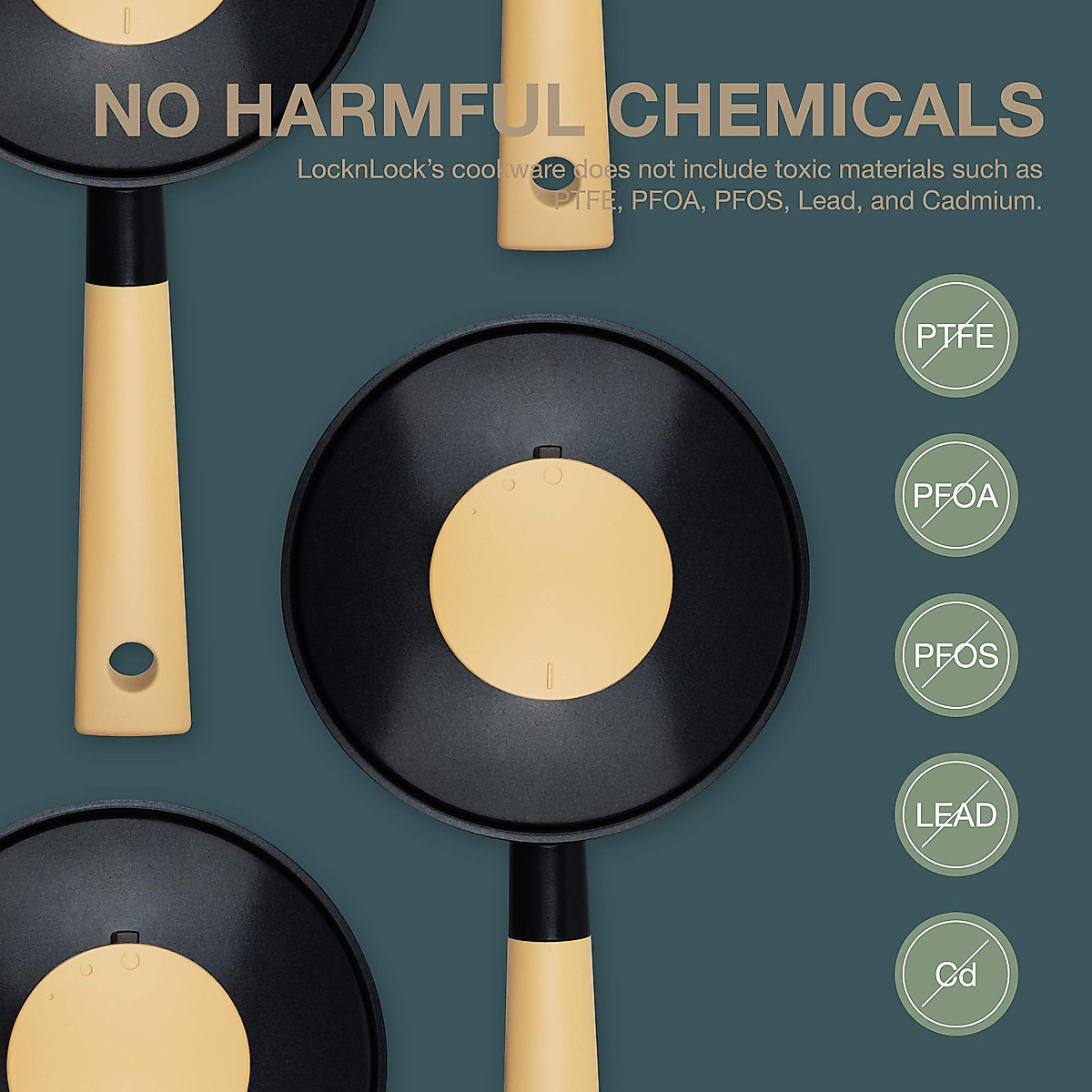 LOCK & LOCK Minimal Black Aluminum Cookware Sauce Pan, 3 Quart