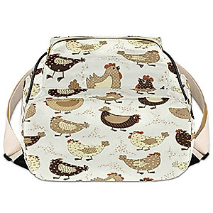 Cute Chicken Mini Backpack Purse for Women, Chicken Pattern Leather Small Backpack Casual Travel Daypacks Shoulder Bag for Girls Teen