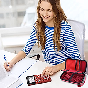 Graphing Calculators Case Compatible with Texas Instruments TI-84 Plus/TI-83 Plus CE Color Calculator, Storage Holder for TI-89/for Casio fx-9750GIII for TI-30XS for Cables, Pens, Pencil-Red,Box Only