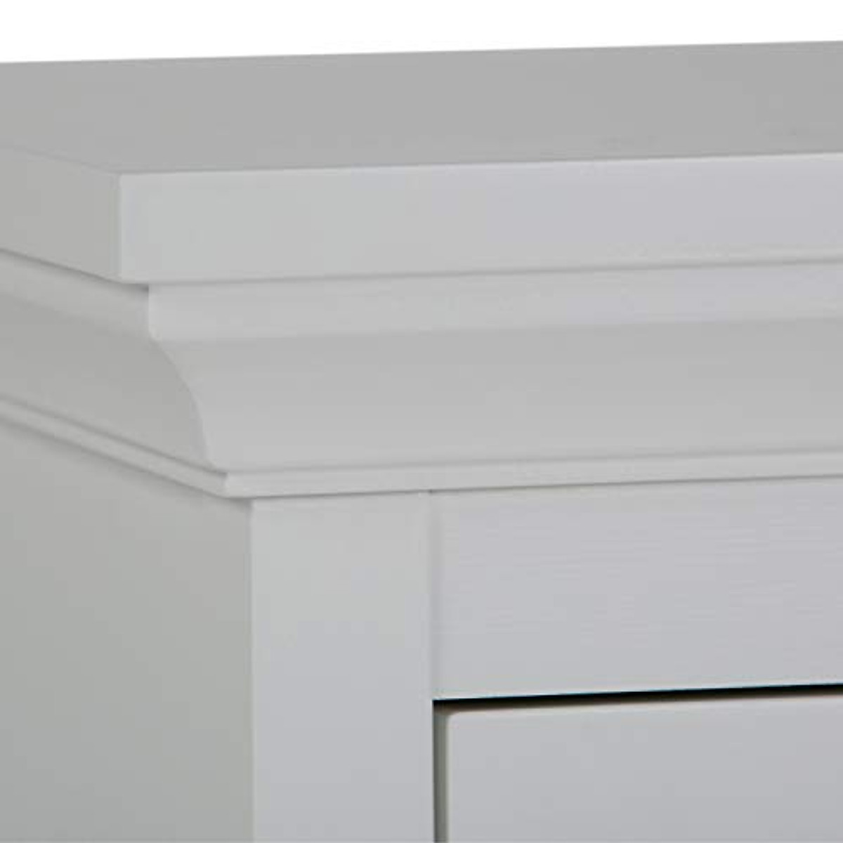 SIMPLIHOME Avington 29.9 inch H x 20.5 inch W Laundry Hamper in Pure White with 1 Storage Compartment, for the Bathroom