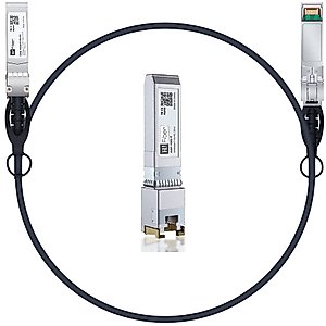 10Gbase-T SFP+ RJ45 Transceivers with 10G SFP+ DAC 1M,Compatible with Cisco, Meraki, MikroTik, Ubiquiti, Unifi, Netgear, QNAP, D-Link and More