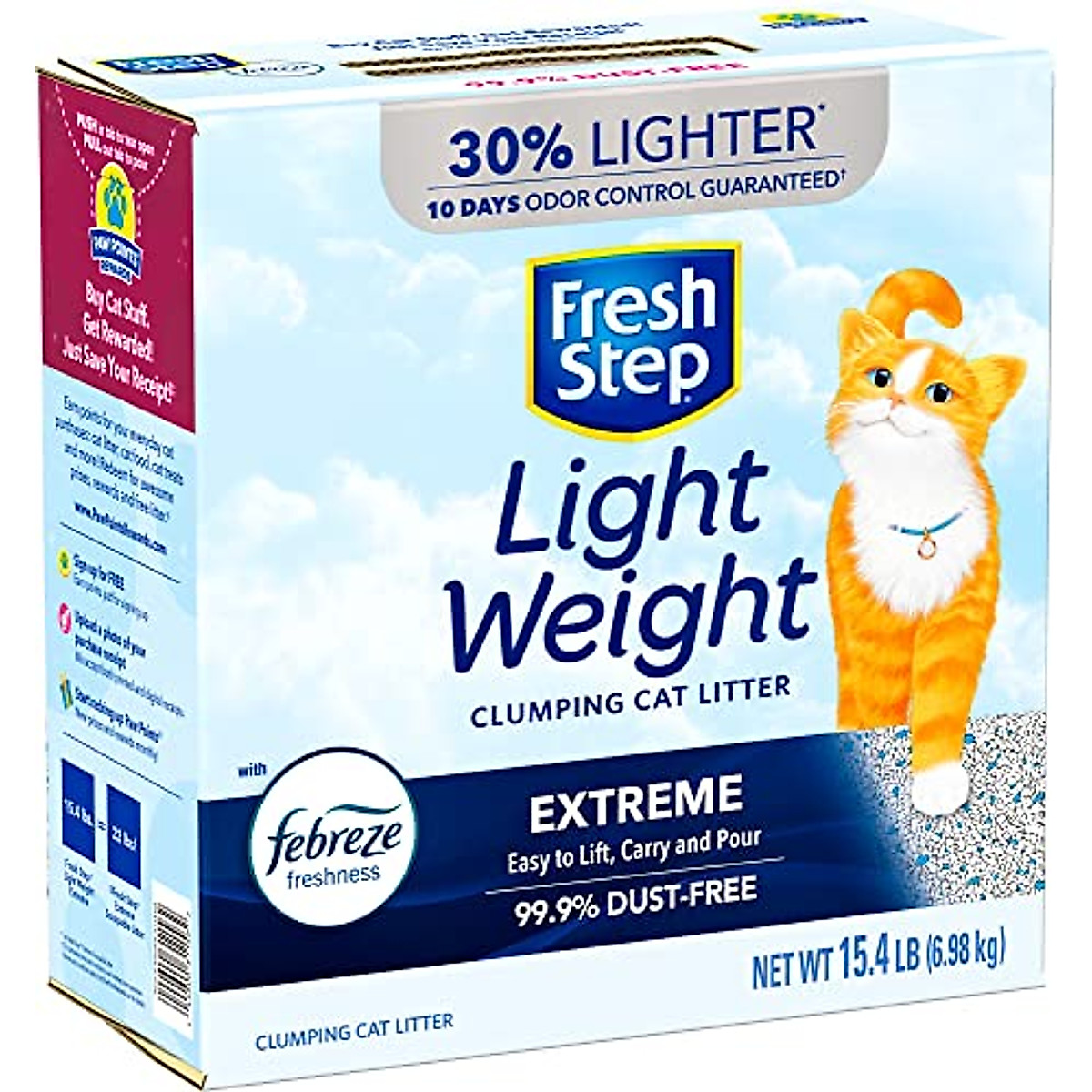 Fresh Step Lightweight Clumping Cat Litter, Odor Control With Febreze, 15.4 lbs