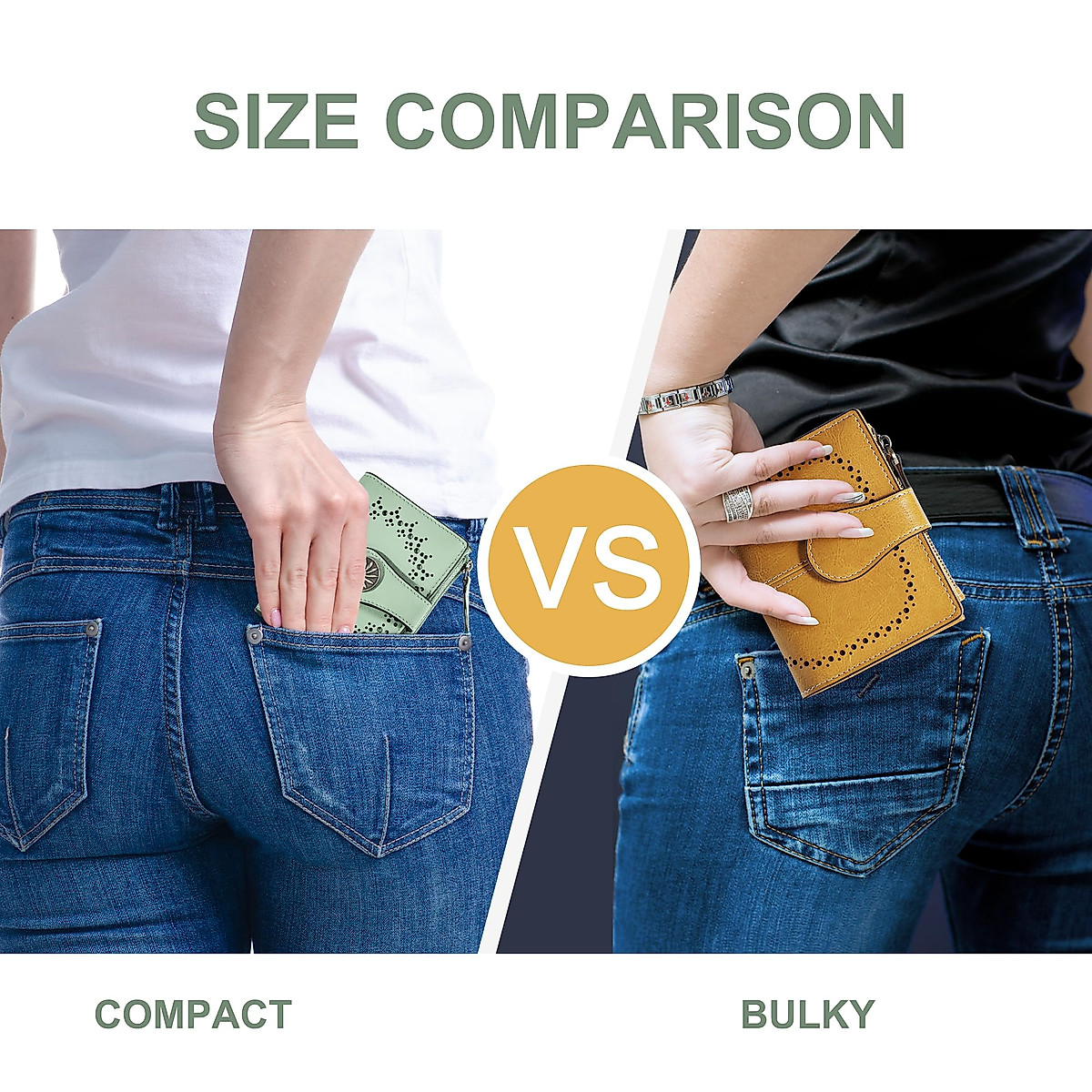 Tipmile Small Wallet for Women Bifold RFID Blocking Card Holder Leather Wallets with Zipper Coin Pocket