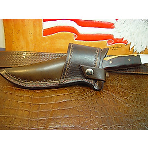 Buck 124 Cross Draw Knife Sheath Made Out of Buffalo Hide Leather.