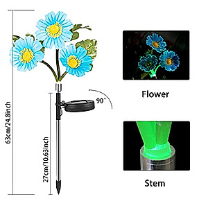 SPOPGUYS Solar Garden Lights,Solar Flower Lights for Yard Decorations,IP65 Waterproof,Bigger Solar Lights for Garden/Lawn/Patio/Yard/Walkway (2Pack)