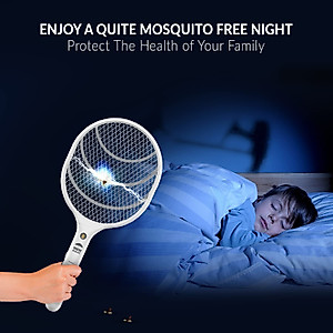 Himalayan Glow Bug Zapper, Electric Fly Swatter Rechargeable Racket, Mosquito Repellent 3,000 Volt, USB Charging Cable Best Use for Indoor & Outdoor - 2 PCS