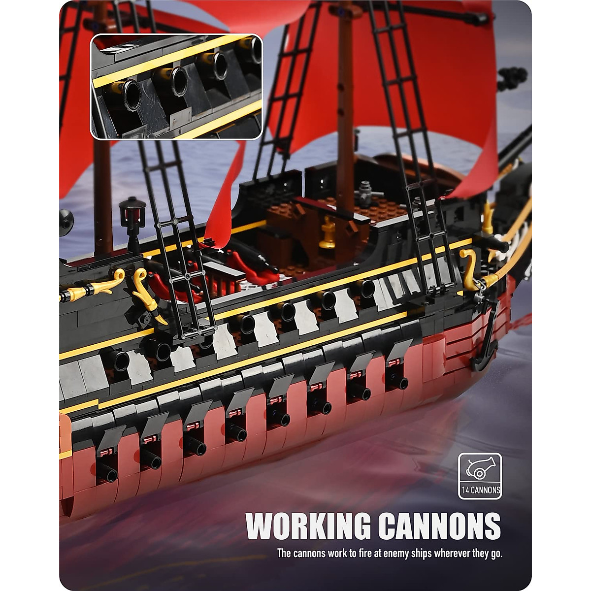 Nifeliz Queen Pirate Ship, Large Pirate Ship Building Block Kit, Creative Model Set and Assembly Toy for Adults (3,694 Pieces)