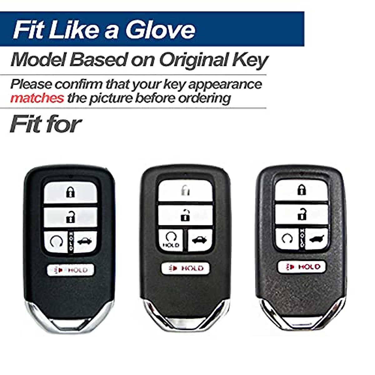 Fit for 2021 2020 Honda Accord Civic CR-V Insight Passport Pilot Smart 5 Buttons A2C81642600 TPU Key Fob Remote Cover Case Shell Glove Pouch Holder Protector Keyless Entry Sleeve Accessory, Blue