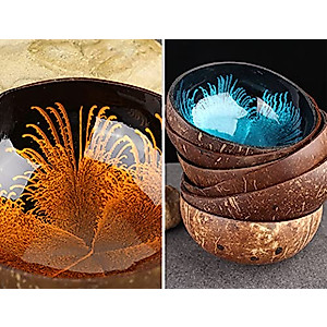 Emousport Coconut Shell Key, Candy Bowl Table Key Storage Section Coconut Bowl Ink Creative Ornament Creative Storage Bowl (Green)