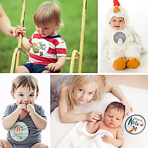 RubyRoo Baby Memory Book with Milestone Stickers - First 5 Years Photo Album Scrapbook for Baby Boy or Girl - Pregnancy Gift for Baby Shower, Gender Neutral Keepsake Newborn Record Book - Woodland