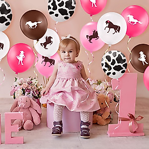 50 Pcs Cowgirl Balloons 12 Inch Western Cowgirl Cowboy Theme Party Decorations Bachelorette Birthday Cow Print Latex Balloons Pink Brown Balloons for Cowgirl Bachelorette Party Supplies