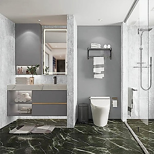 15.8" x400"Grey Wallpaper Self Adhesive Film Peel and Stick Wallpaper Grey Adhesive Paper Waterproof Removable DIY Decorative for Kitchen Cabinet Countertops Shelf Liner Upgrade Thicker