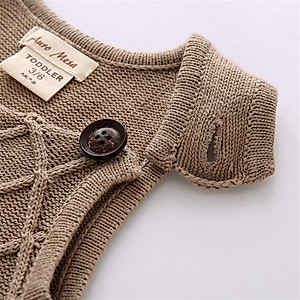 Auro Mesa Vintage Baby Boy Knitted Outfits Overalls Romper Toddler Little Infant Photoshoot Props Clothes 9-12 Months