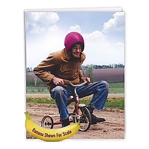 NobleWorks - Jumbo Funny Birthday Card for Men (8.5 x 11 Inch) - Bday Greeting for Dad, Husband - Senior Trike Ride J6435BDG