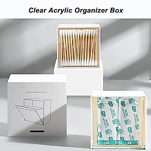 6 Pcs Self Adhesive Small Storage Box,Cotton Pads Holder Dispenser Container Case for Bathroom Cotton Swab, Floss, Hairpin, Rubber Band, Clip Household Organize