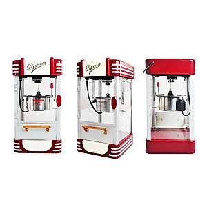 Popcorn Machine, Fully Automatic Commercial Popcorn Machine, Suitable for Parties, Theaters, Gatherings (A)