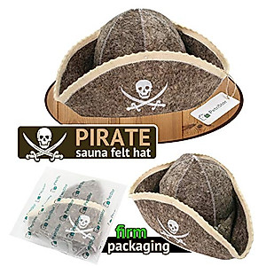 PetriStor Sauna Hat Pirate/Filibuster for Man Natural Felt 100% Natural Made in Ukraine