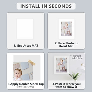 Somime 10 Pack Backing Boards Only - 11X14 Uncut White Mats Matboards, Acid Free & White Core Backerboards, Ideal for Photos, Pictures, Prints, Frames, Arts