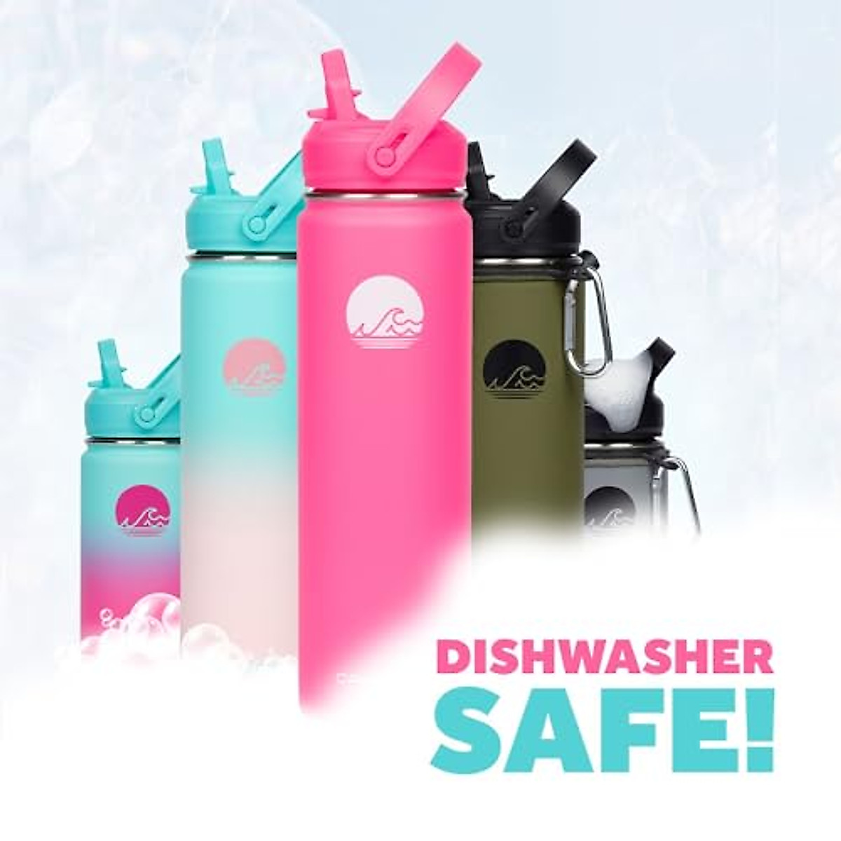 Canteenies Kids Water Bottle for School, 14 Oz, Straw Lid, Stickers, Vacuum Insulated Stainless Steel Double Walled, BPA Free Food-Safe, Leak-Proof Tumbler Travel Cup For Boys