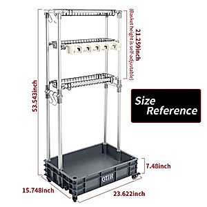 QTJH storage shelf broom mop holder hold your cleaning supplies janitorial cart Steel Organizer Wire Rack