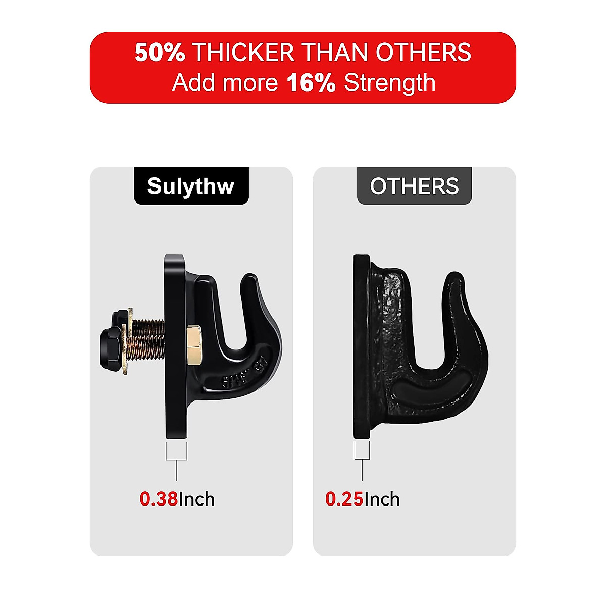 Sulythw Tractor Bucket Hooks, 3 Pack of Tractor Accessories with Heavy Duty Tow GRAP Hooks Loader Bucket Accessories for John Deere Kubota Kioti Compact Tractor(Max 15,000lbs, Black)