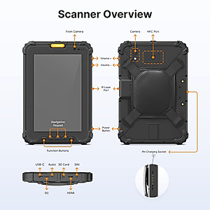 Visitor Management Bundle with Durable All-in-One 8" Android ID and Passport Scanner for Bars, Nightclubs, Gated Communities, Events, and Door Entrances – IDWare Falcon with Tabletop Stand