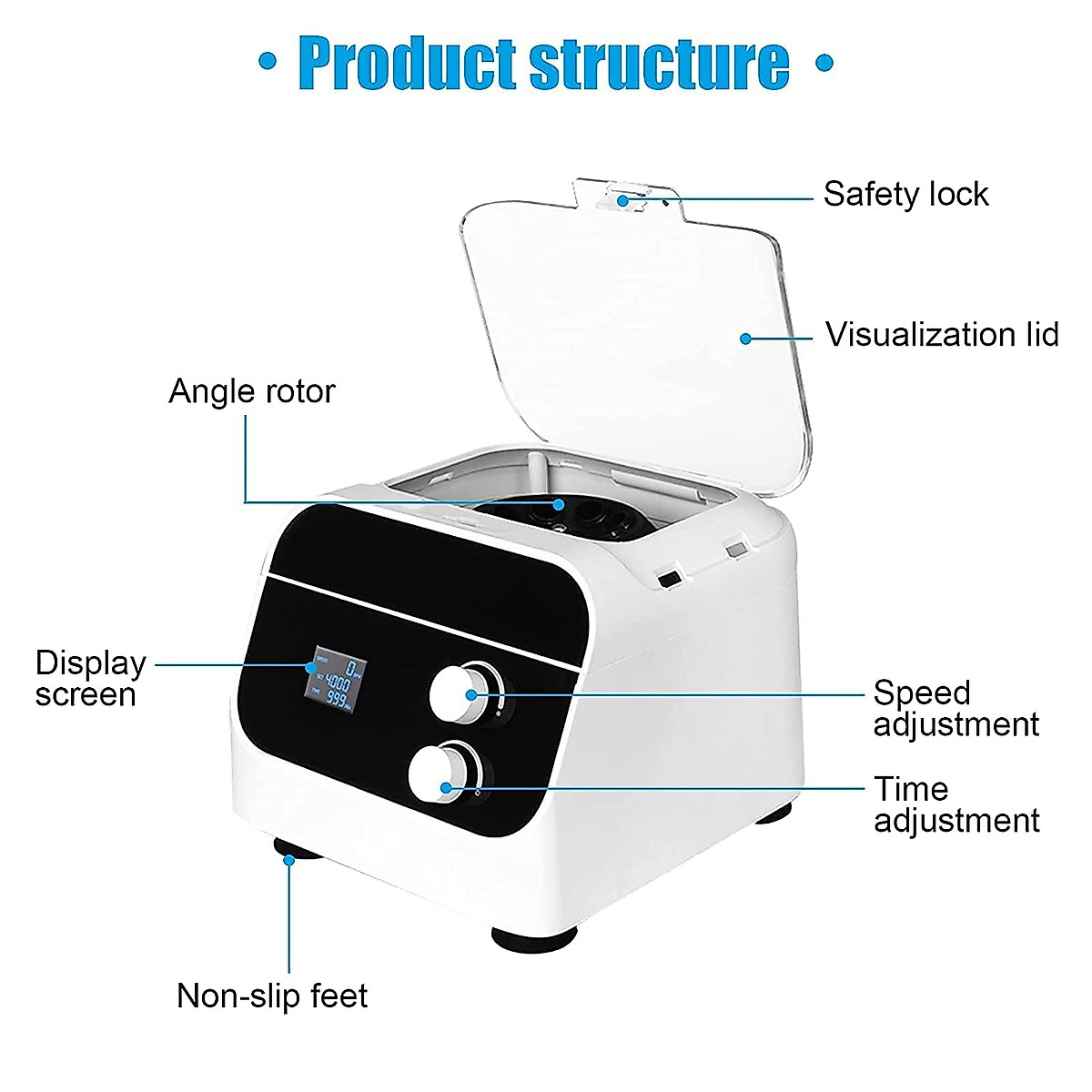 Electric Centrifuge Machine Lab Centrifuge 8x20ml 4000rpm for Serum/Fat Separator PRP Extractor 110V US Plug