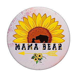 Mama bear sunflower floral cute baby cub PopSockets PopGrip: Swappable Grip for Phones & Tablets