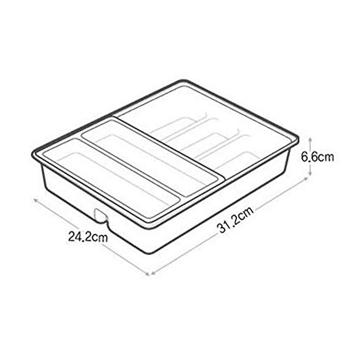 weemoment Adjustable, Expandable Compartment Kitchen Cabinet Drawer Organizer Tray - Divided Sections for Cutlery, Serving Spoons, Cooking Utensils, Gadgets - BPA Free, Food Safe
