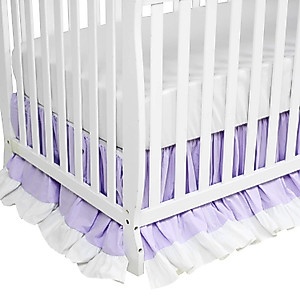 Brandream Luxury Purple Crib Bedding Set for Girls Elegant Princess Nursery Bedding Solid Sweet Ruffle Comforter 3 Piece, 100% Cotton