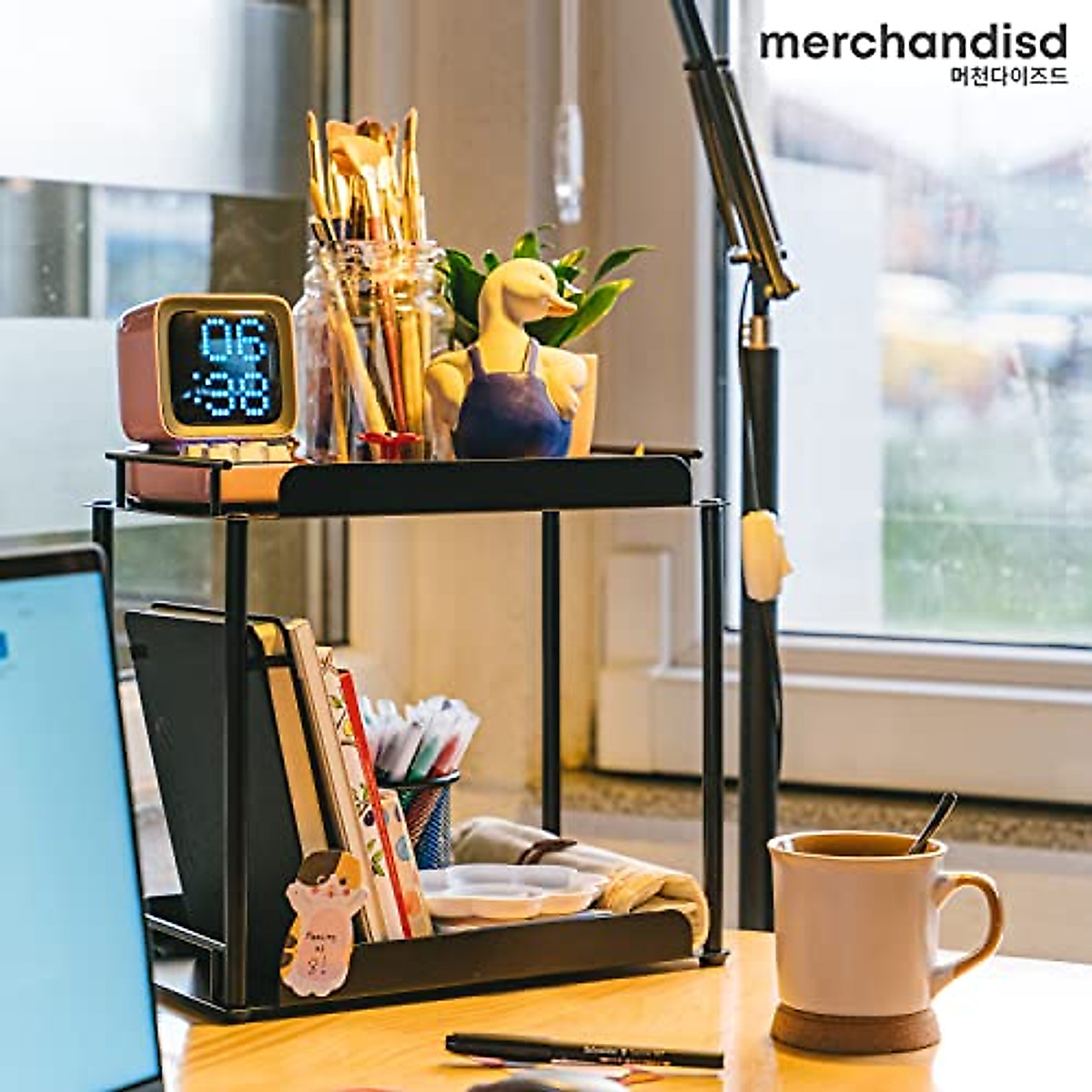 2 Tier Bathroom Organizer Countertop - Bathroom Countertop Organizer Shelf to Declutter Your Space, Sturdy Bathroom Counter Organizer Black Tray, Bathroom Sink Organizer Countertop Vanity Organizers