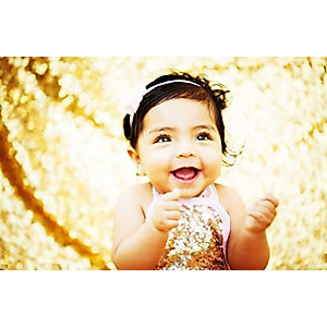 Eternal Beauty Sequin Backdrop 10x10, Glitter Photo Backdrop Curtain for Wedding Birthday Baby Shower Event Decor (Gold-10x10 Ft)