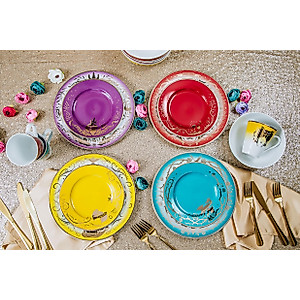 Disney Villains 16-Piece Ceramic Dinnerware Set, Maleficent, Evil Queen, Jafar, Ursula, Multicolor
