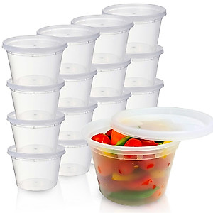 CONTAIN FRESH Deli Containers with Lids, Food Storage Containers with Lids 16 oz (16 oz - 48 Sets)