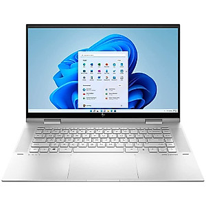 HP 2022 Envy X360 2-in-1 15.6" FHD Touchscreen Laptop Computer, Intel Core i7-1165G7, 24GB RAM, 1TB PCIe SSD, Backlit Keyboard, Iris Xe Graphics, HD Webcam, Windows 11, Silver, 32GB SnowBell USB Card
